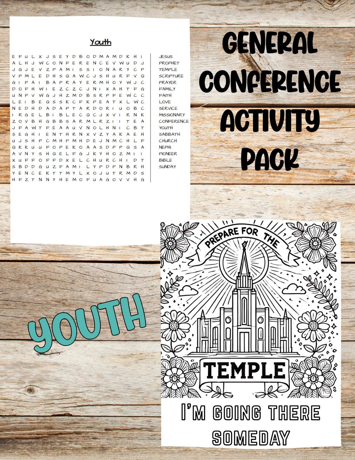 LDS General Conference Activity Pack for Youth | Printable Note Pages ...