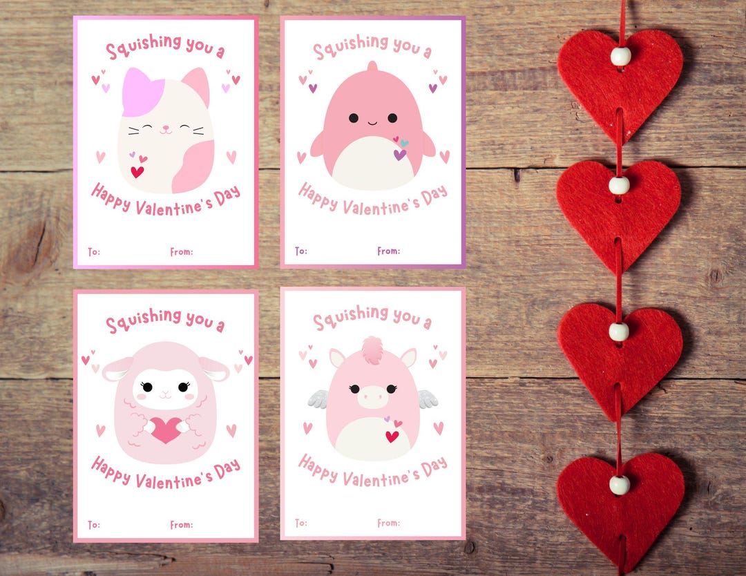 Cute Fluffy Animal Valentines Day Cards Printable Classroom Valentines ...