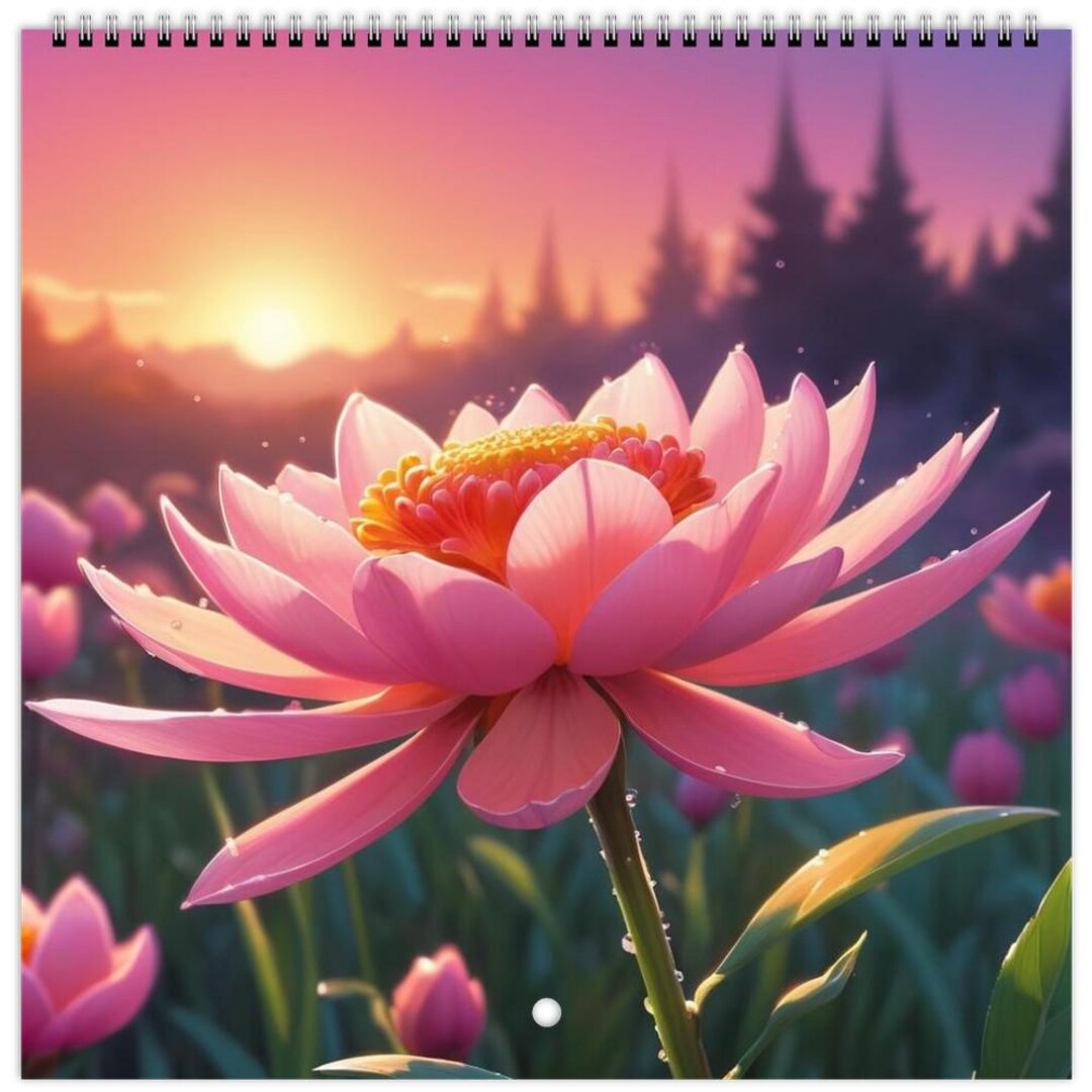 Calendar 2025 - Lotus Flower Field at Sunset - Etsy UK