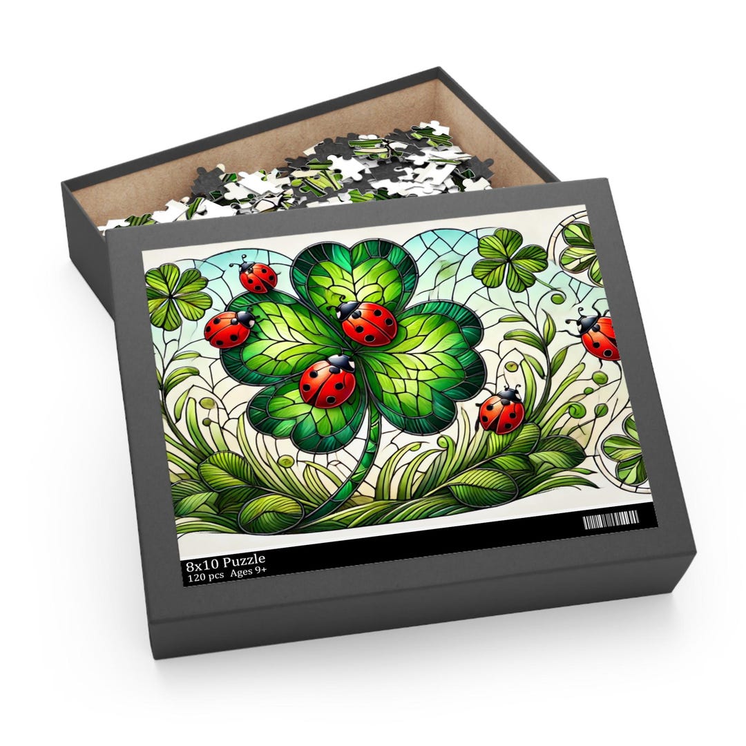 Puzzle - Luckyladybug Four Leaf Clover, Jigsaw, Brain Teaser, Mind Game ...