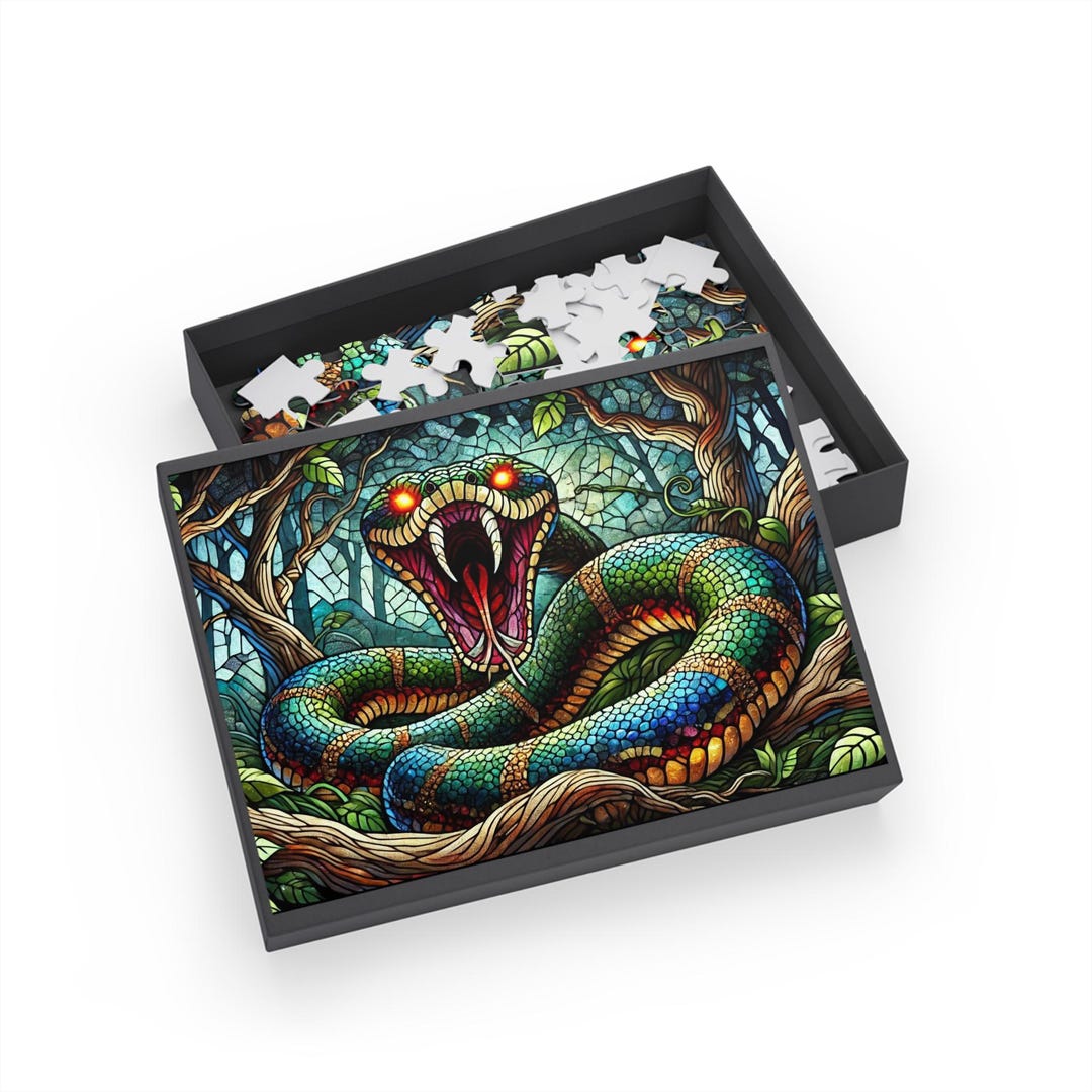 Puzzle, Anaconda Stainedglass, Serpent Jigsaw, Reptile Game, Exotic ...