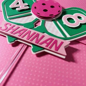 Personalized Pickleball Birthday Cake Topper: Pink & Green 3D Decor - Etsy