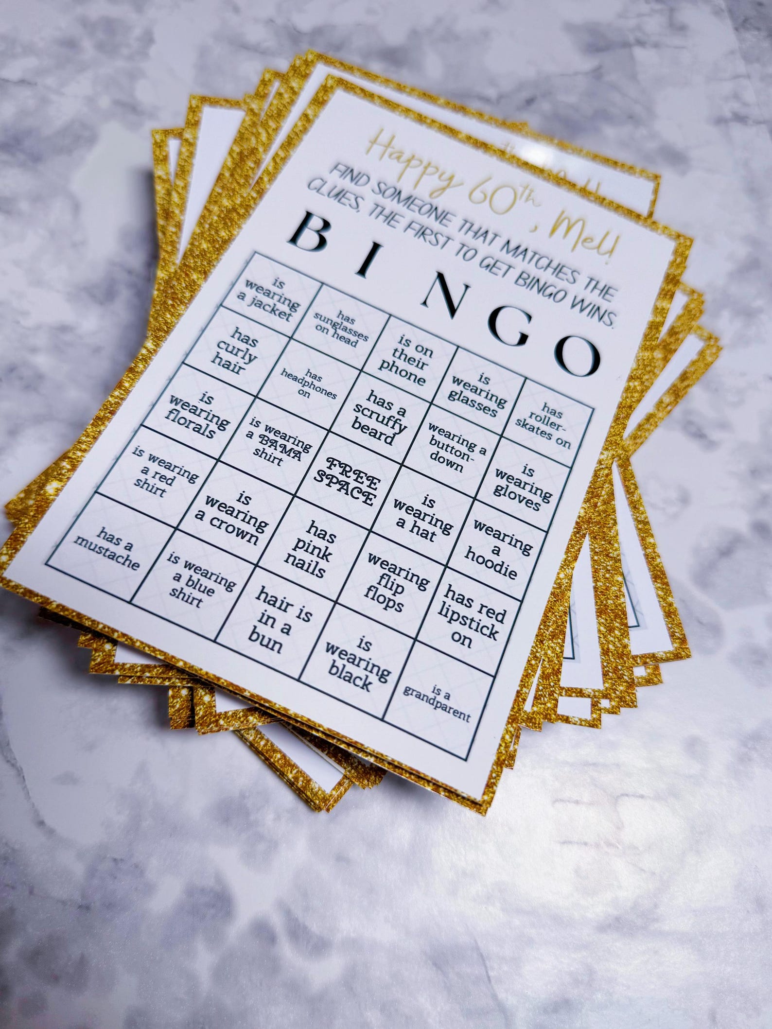 Custom Personalized Printed Bingo Cards for Party Games - Etsy