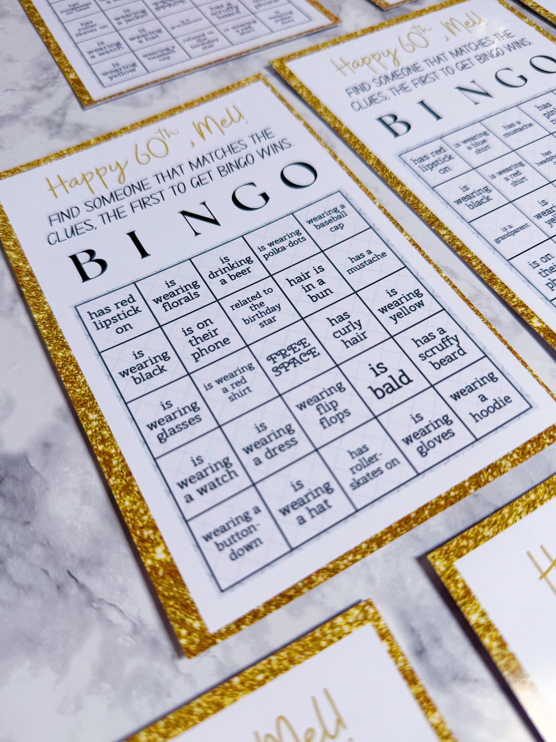 Custom Personalized Printed Bingo Cards for Party Games - Etsy
