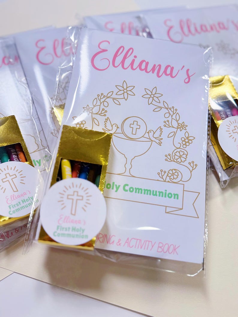 Personalized First Communion Coloring & Activity Book With Crayons - Etsy
