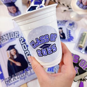 Custom Graduation Party Cups: Personalized Photo & Year Decals - Etsy