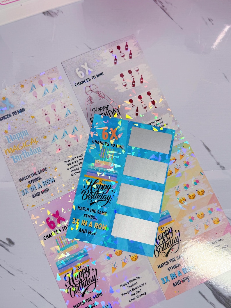 Custom Personalized Birthday Scratch off Card for Kids and Adults - Etsy