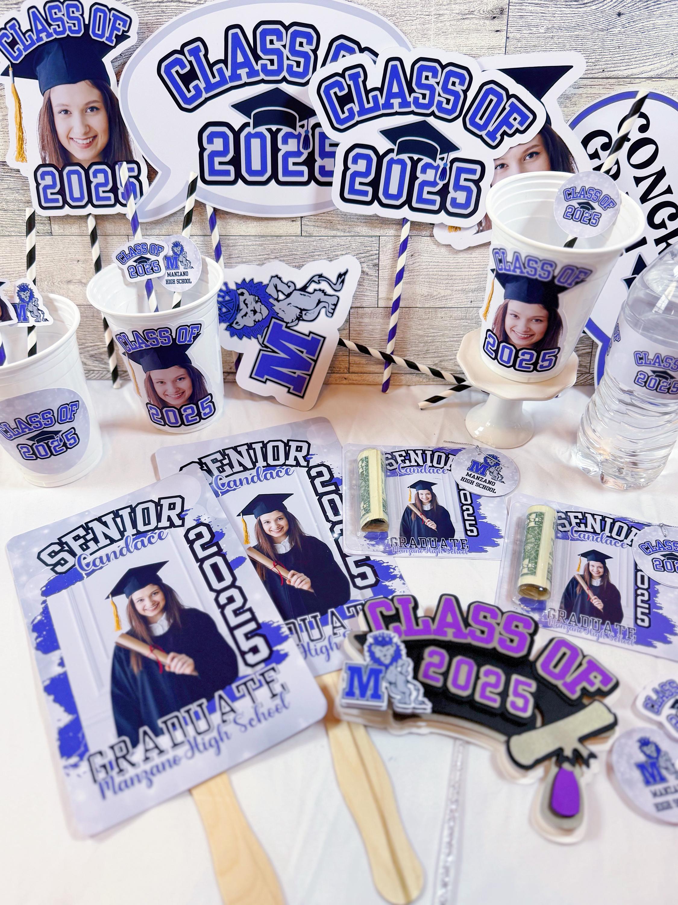 Custom Graduation Party Cups: Personalized Photo & Year Decals - Etsy
