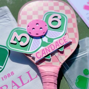 Personalized Pickleball Birthday Cake Topper: Pink & Green 3D Decor - Etsy