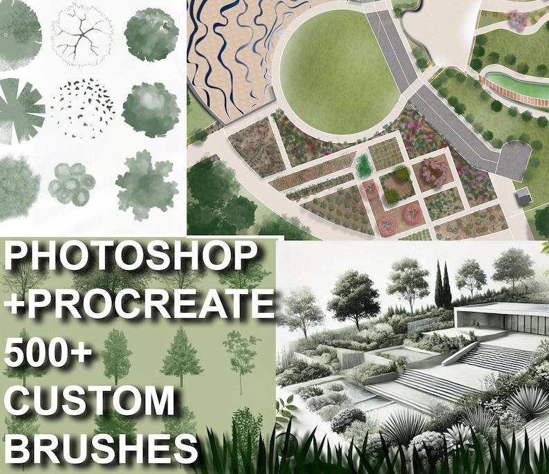Ultimate Landscape Architecture Photoshop Brush Pack – Procreate, Photoshop, Adobe Suite ...