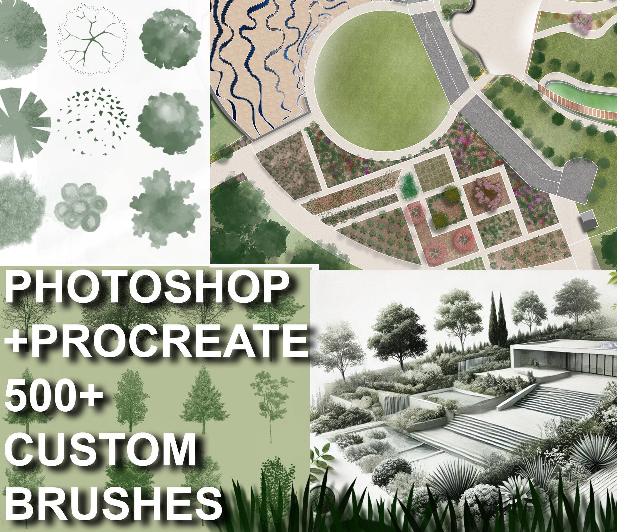 Ultimate Landscape Architecture Photoshop Brush Pack – Procreate ...