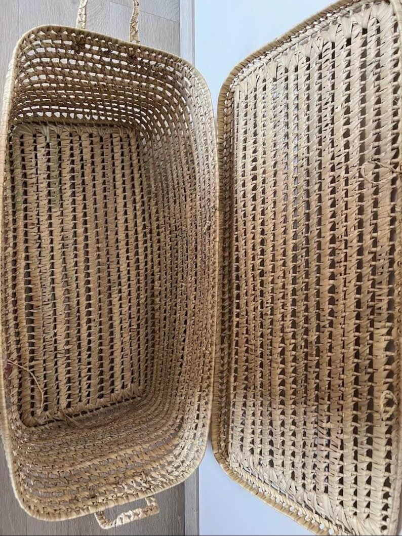 Handwoven Wicker Toy Box – Rattan Palm Storage Trunk & Basket Woven ...