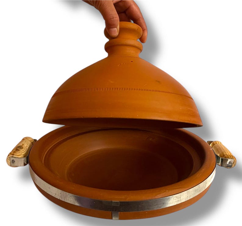Moroccan Clay Tagine Pot 30cm - Handmade Terracotta Tajine for Cooking ...