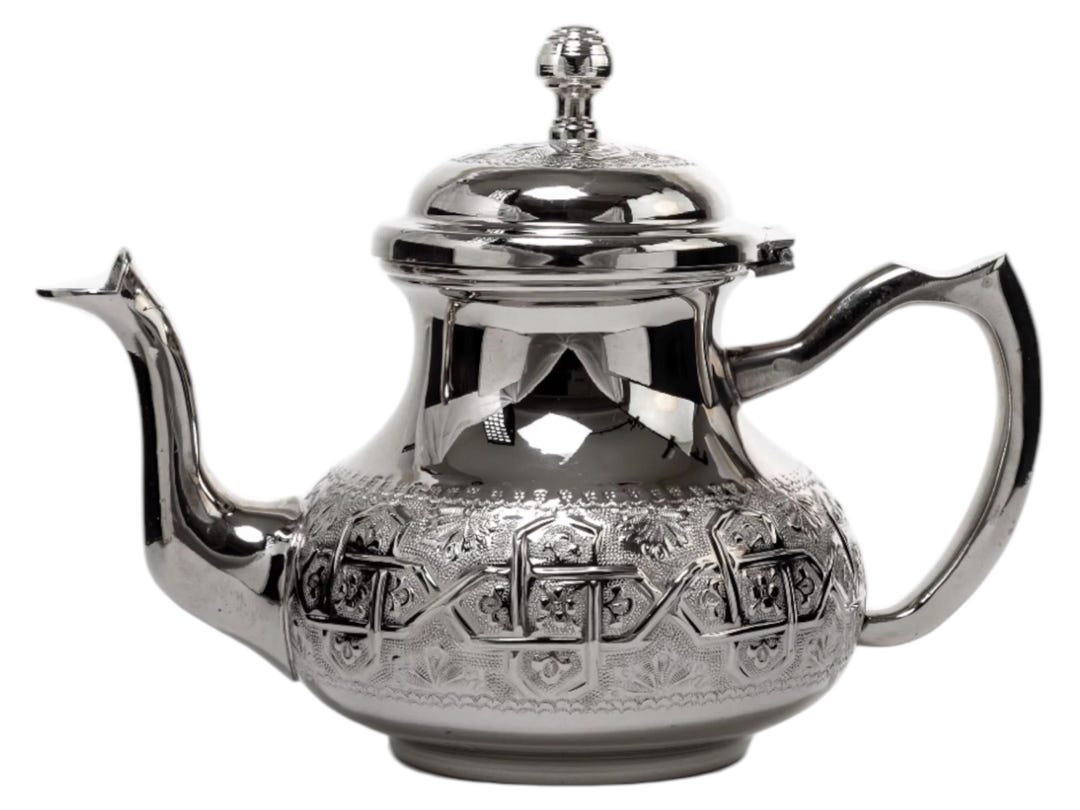 Handmade Moroccan Silver Teapot –vintage Arabic Tea Pot With Engraved ...
