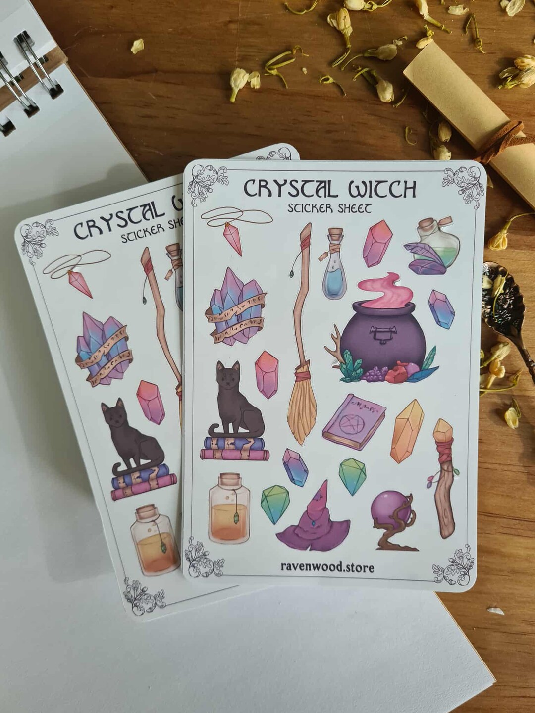 Crystal Witch Sticker Sheet - Planner Stickers - Bullet Journal ...