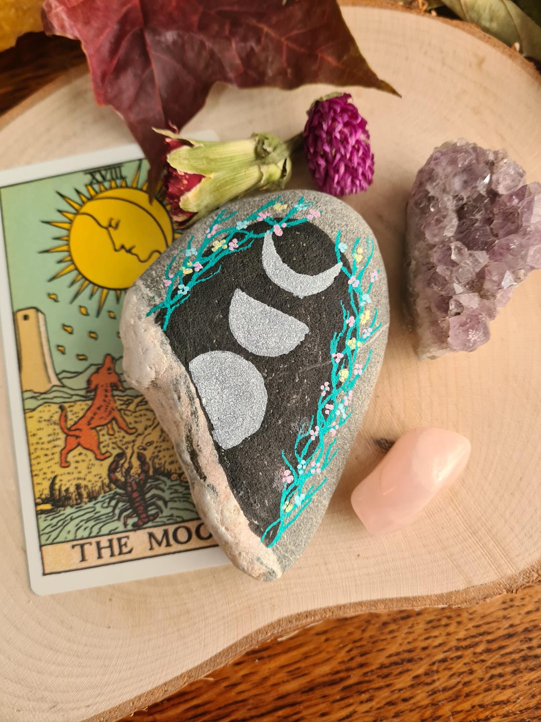 Moon Phases Altar Stone, Druid , Pagan, Asatru, Witchcraft, Wicca, - Etsy