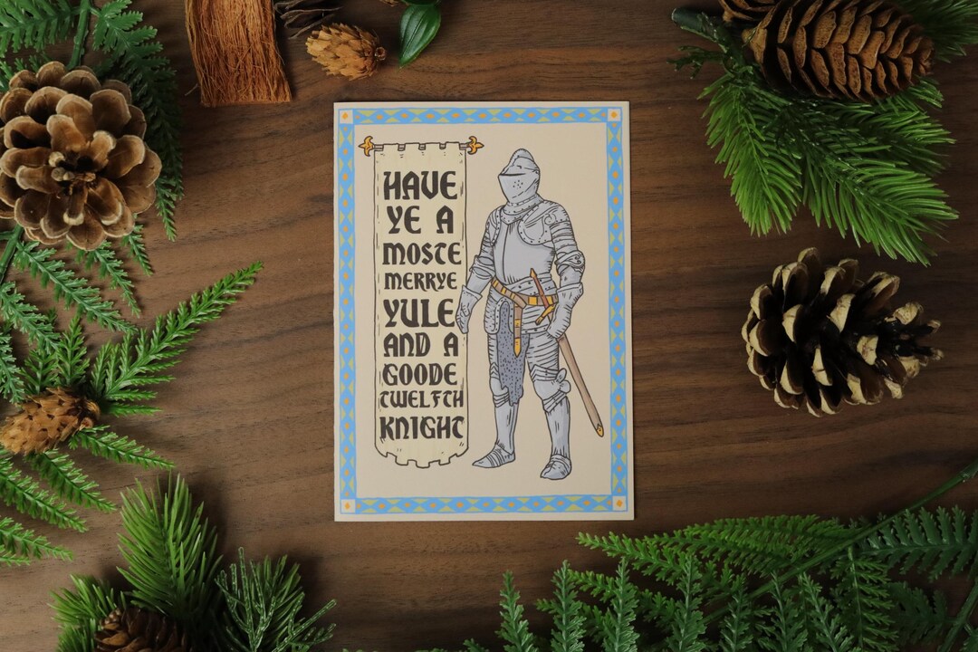 Knight Medieval Christmas & Yule Card - Etsy