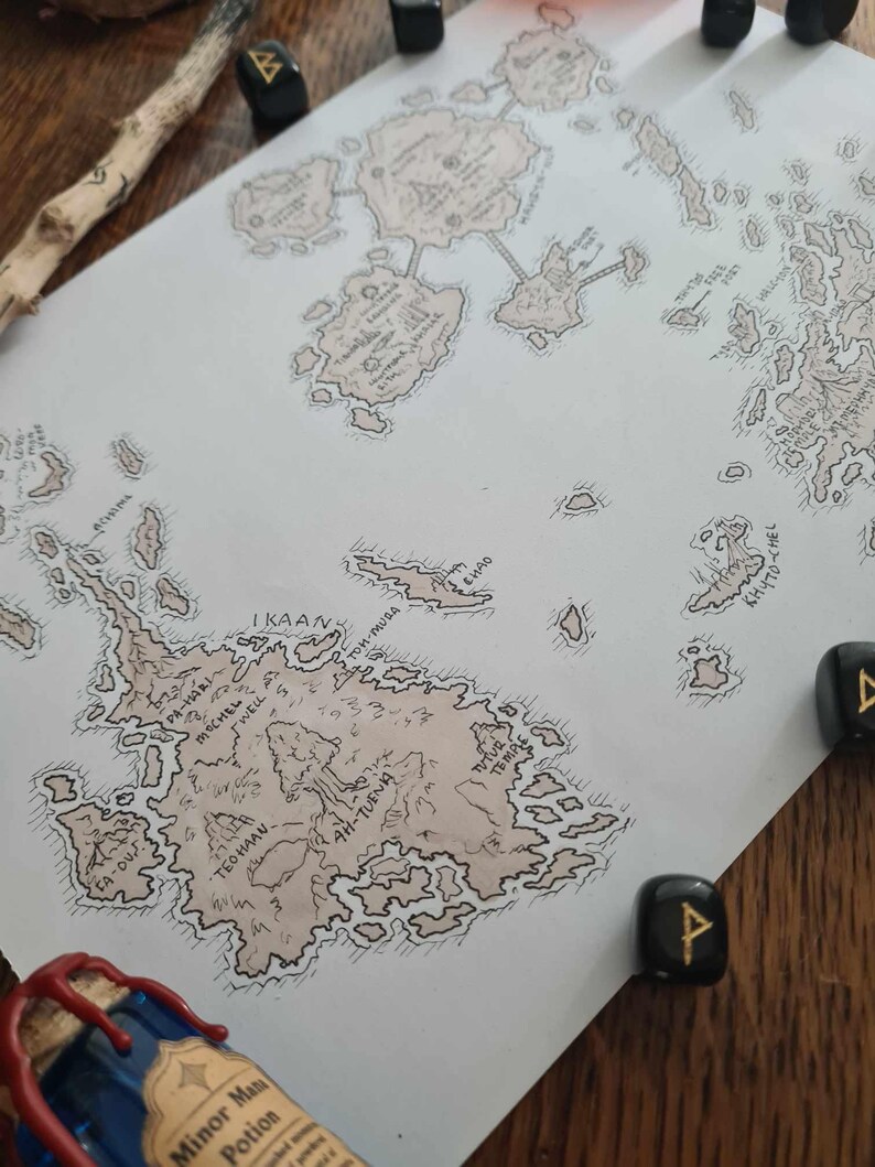 Hand Drawn Unique Fantasy Map: TTRPG Worldbuilding, A3 Size - Etsy