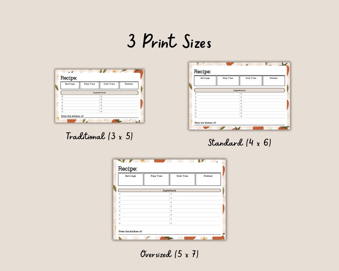 Printable Strawberry Farm Recipe Cards | 4 Strawberry Designs | Instant ...