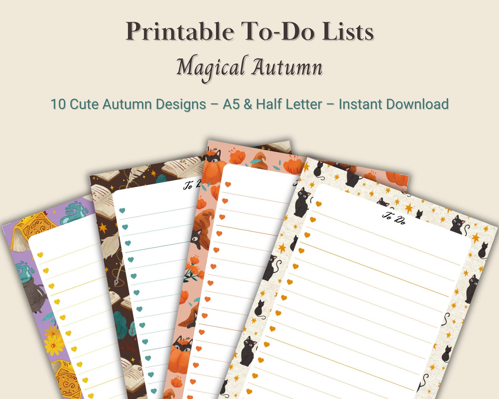 Printable Magical Autumn To-do Lists | 10 Cute Seasonal Patterns ...