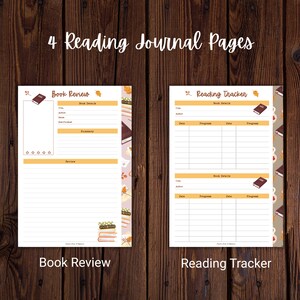Printable Reading Journal Pages | 4 Cozy Fall Book Journal Pages | Book ...