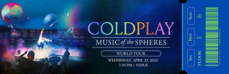 Customized Coldplay Music of the Spheres Concert Ticket Pass - Etsy