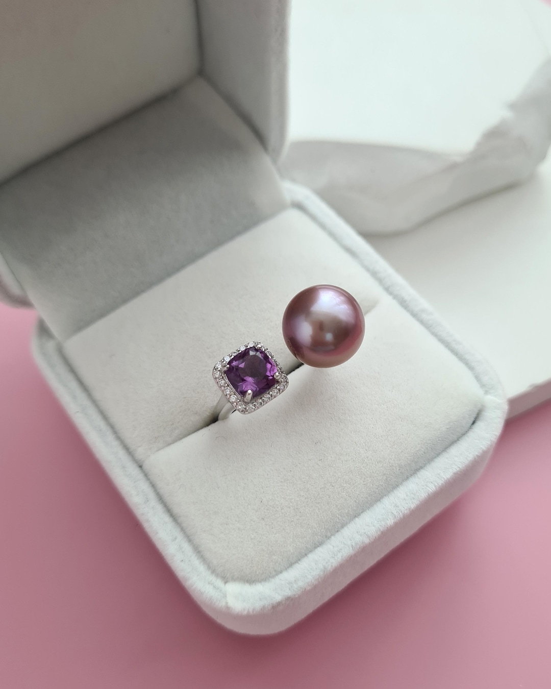 Freshwater Edison Pearl Open Ring Big Large Pearl Sterling Silver ...