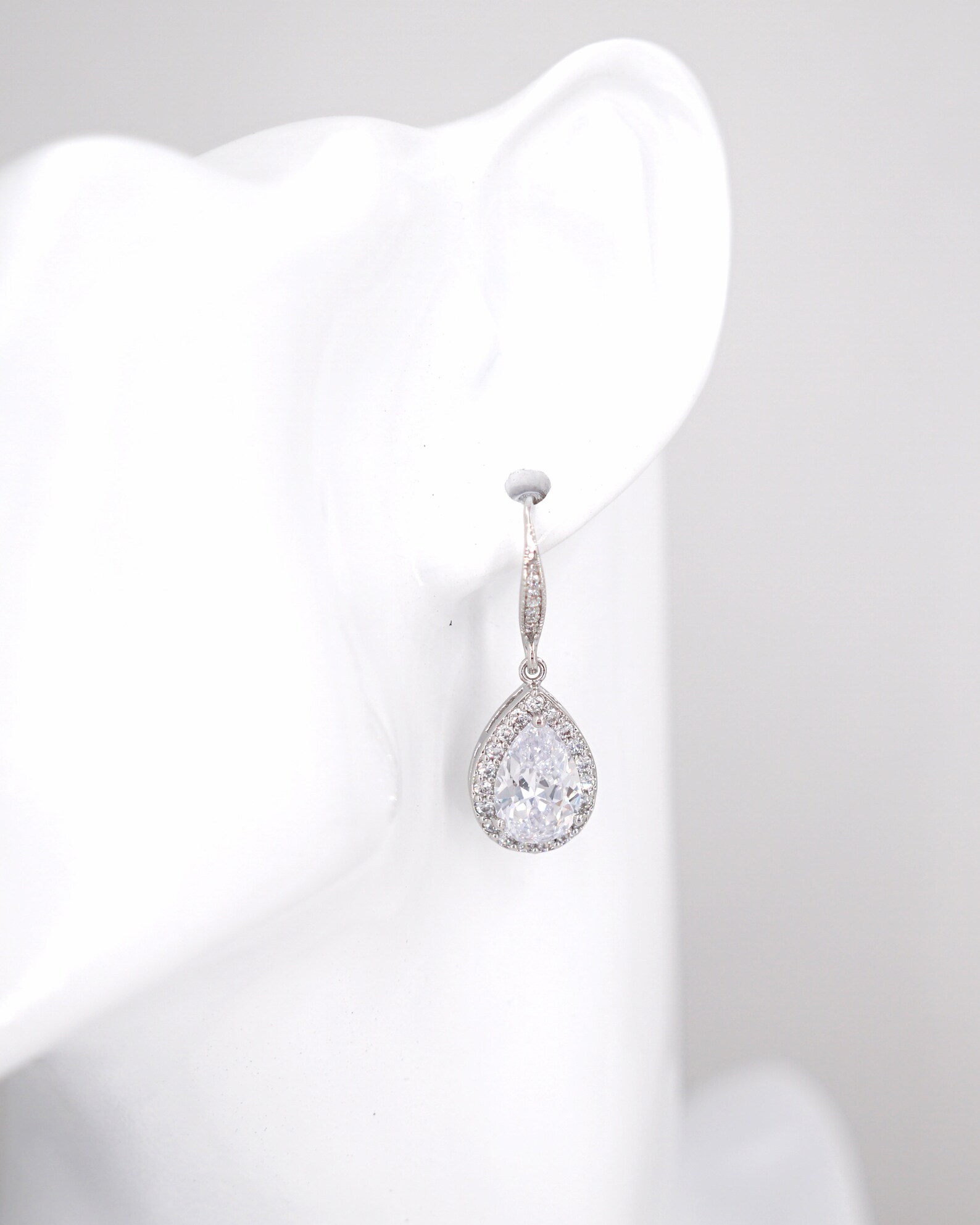 Silver Teardrop Simple Drop Earrings Necklace Bracelet | Etsy