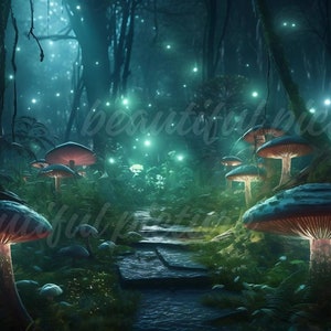 Magical Forest Digital Art Bundle | Bioluminescent Fantasy Landscapes ...