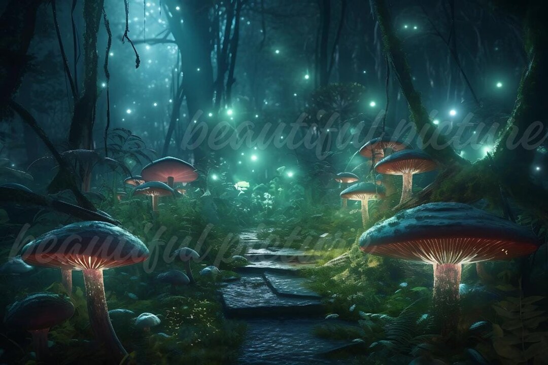 Magical Forest Digital Art Bundle | Bioluminescent Fantasy Landscapes ...
