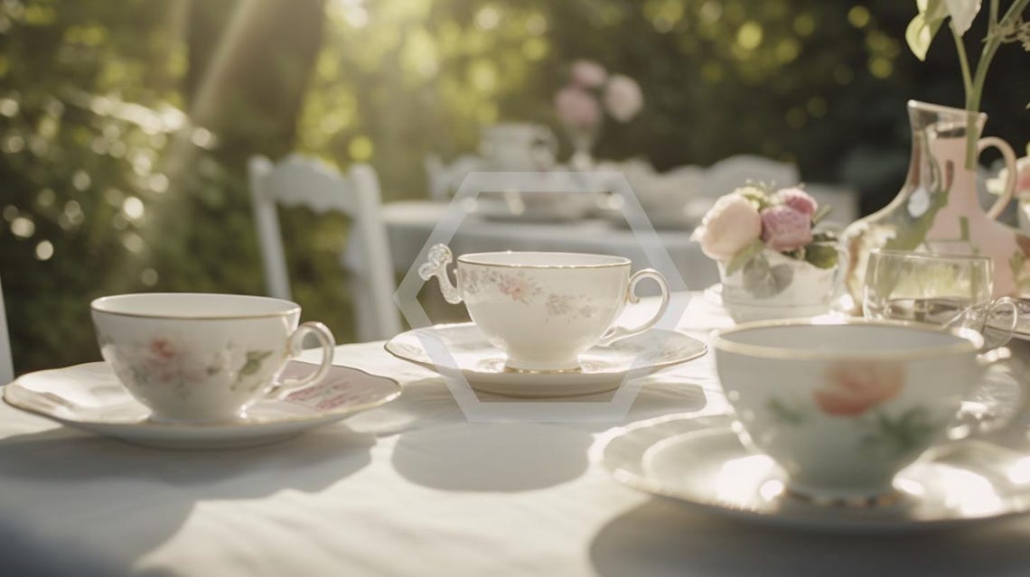Elegant Tea Party Digital Art Bundle for Event Signage & Framing ...