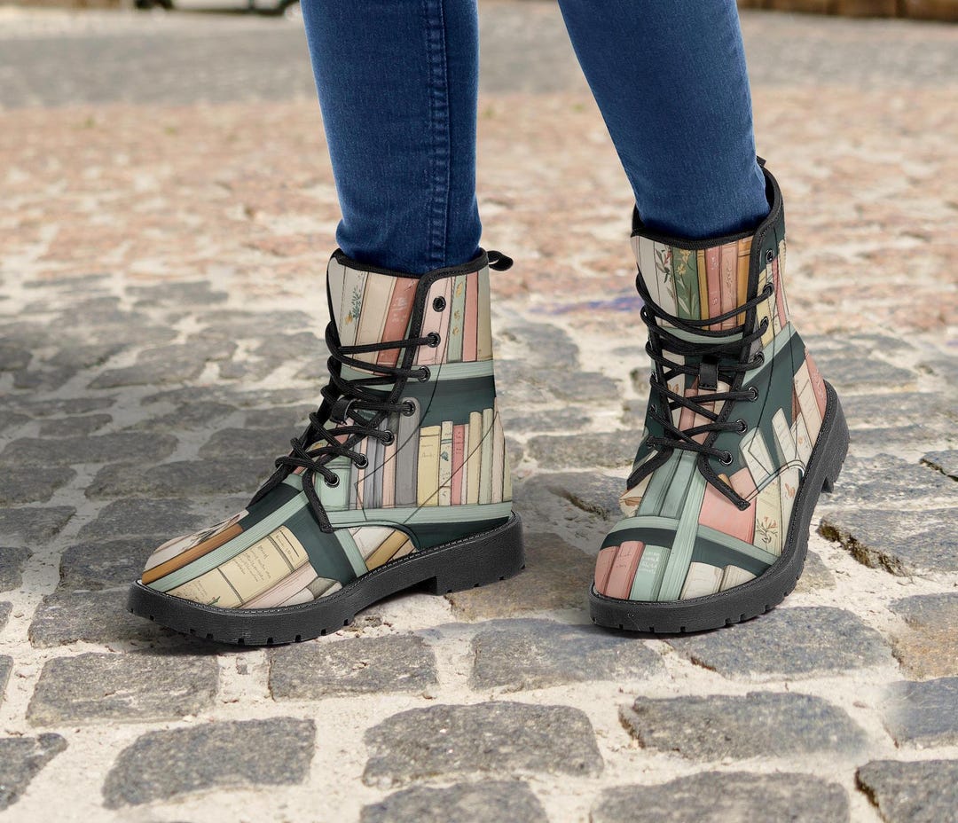 Book Pattern Boots for Book Lovers – Unique Literary Footwear ...