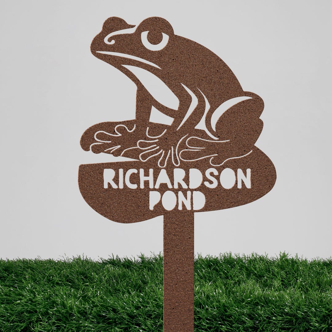 Frog Pond Yard Steak Sign, Custom Name Metal Garden Sign - Etsy
