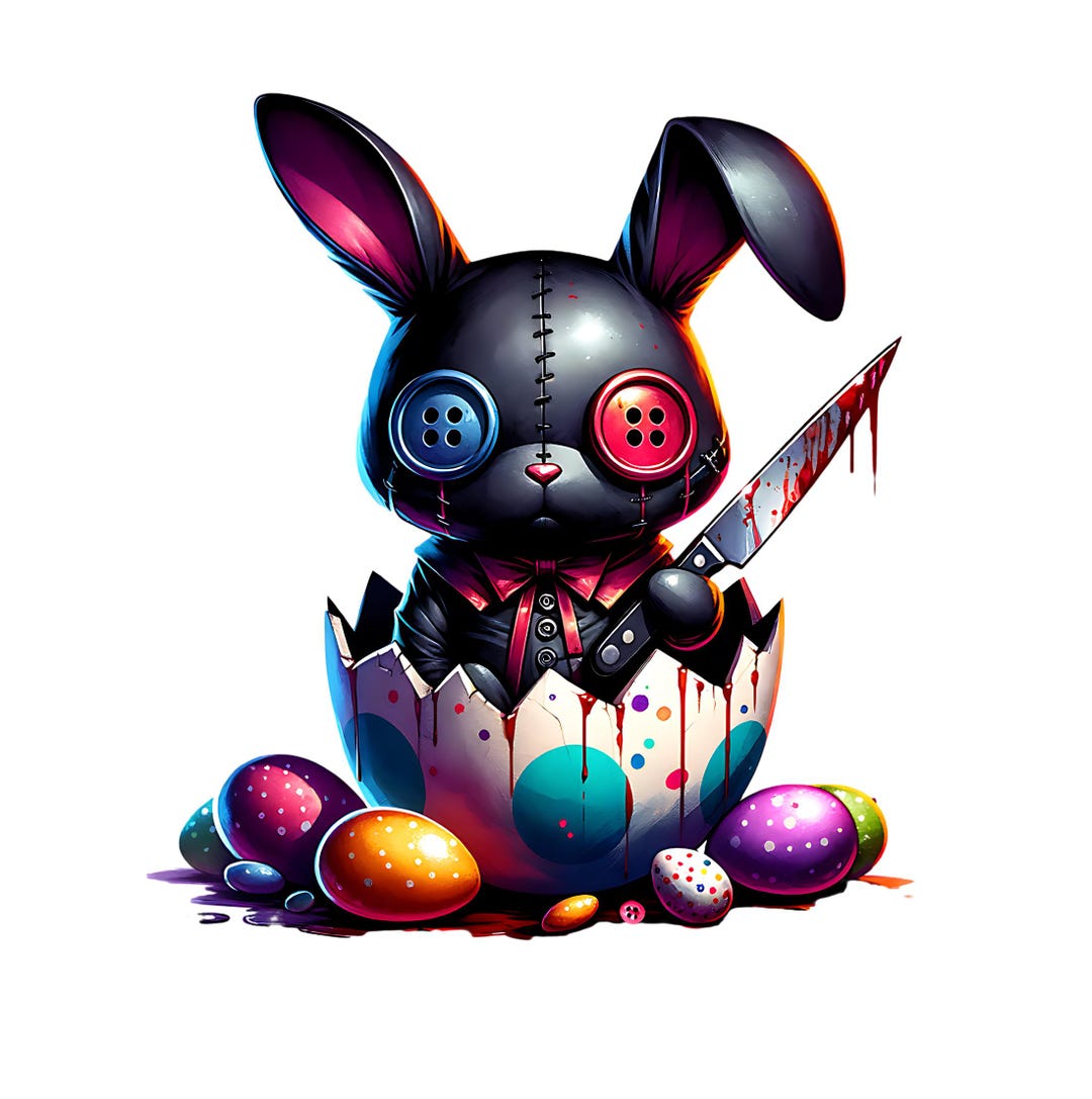 Easter Bunny With Knife PNG, Snarky Bunny Clipart, Funny Easter ...