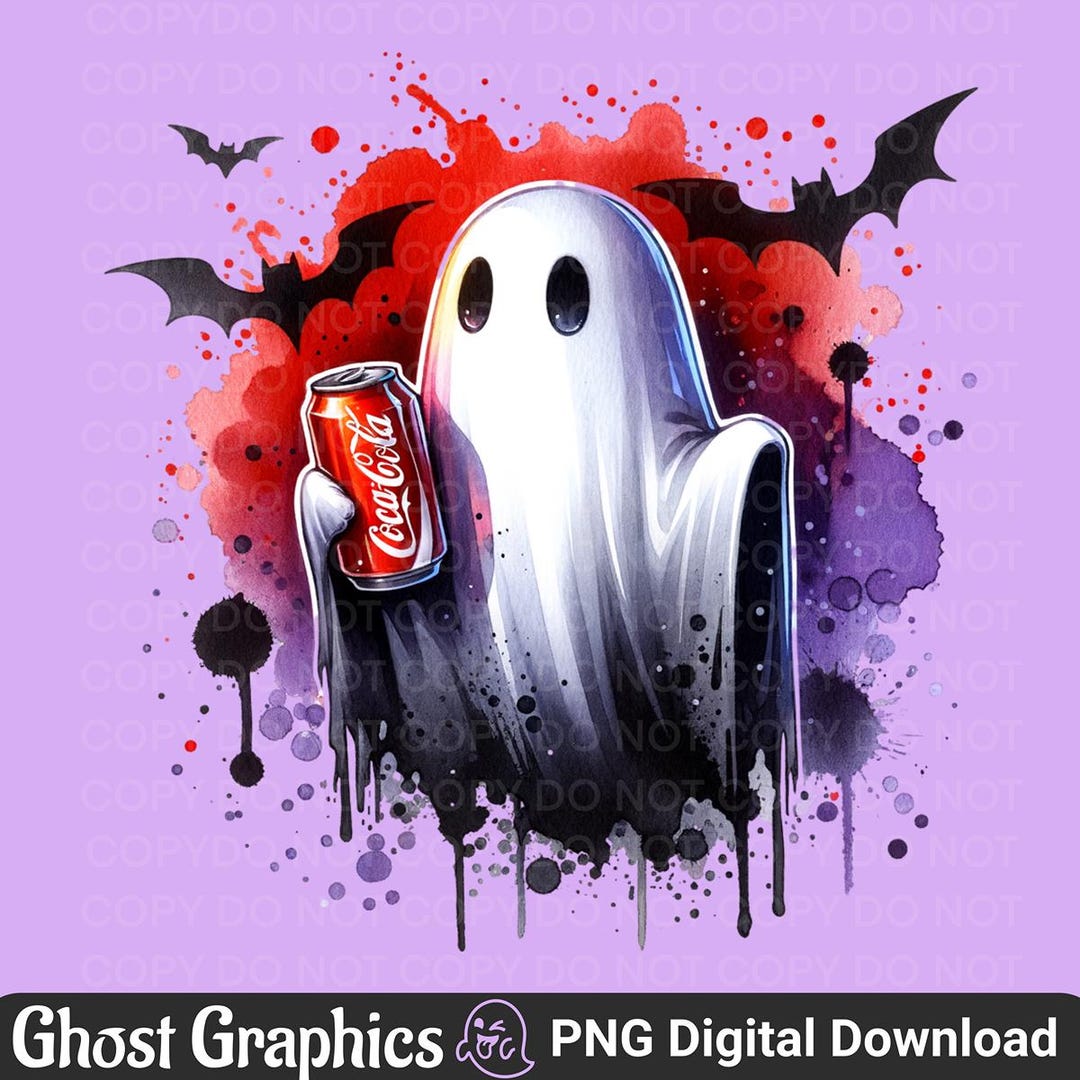 Coke Ghost PNG, Spooky Ghost Sublimation Design Coke Ghost PNG ...