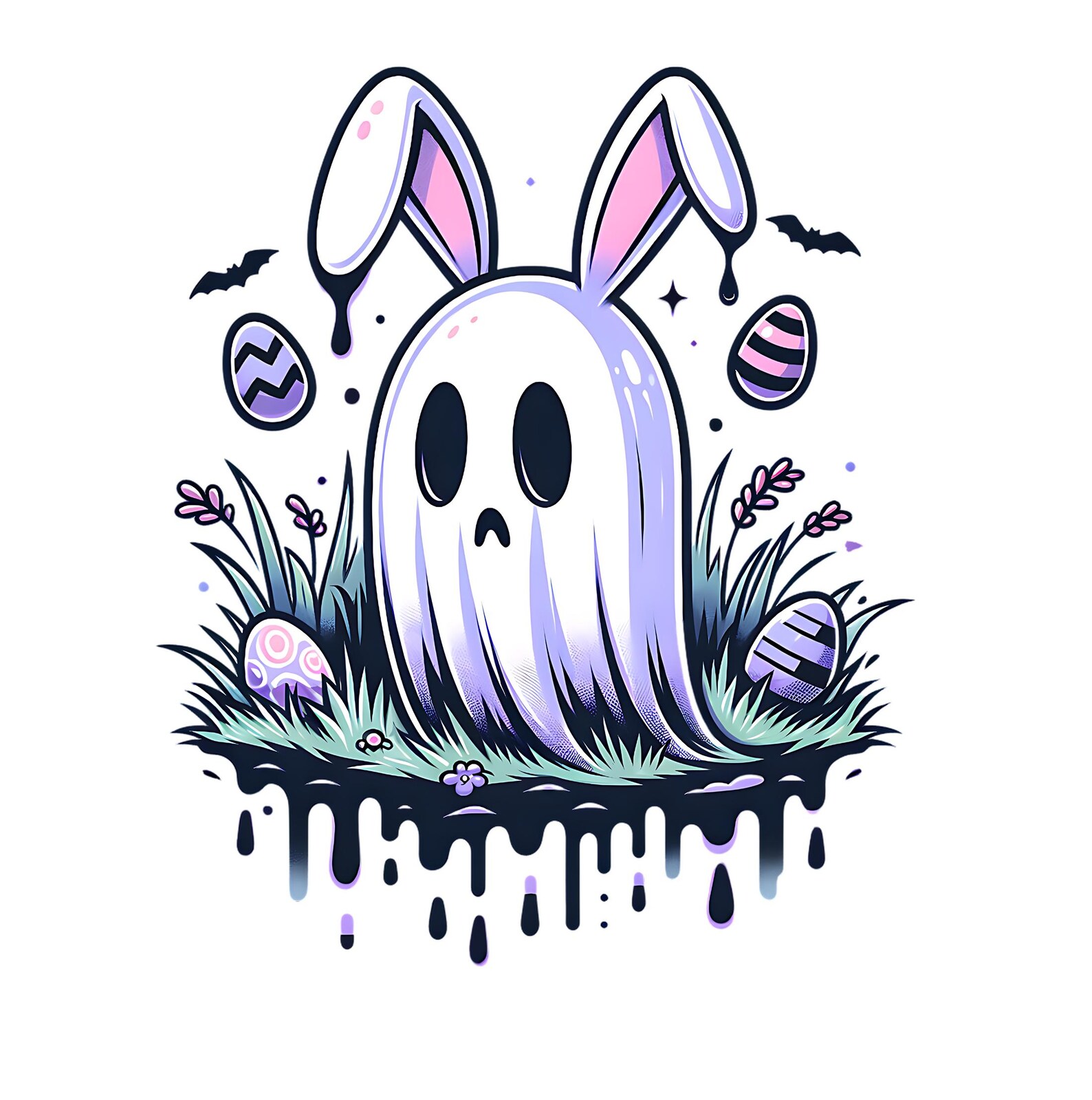 Ghost Bunny PNG, Easter Bunny Clipart, Spooky Easter Sublimation Design ...