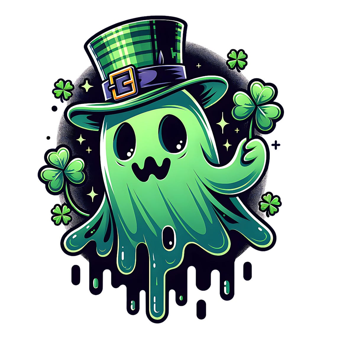 Green St Pattys Ghost PNG, Spooky St Patricks Clipart, St Patrick's Day ...
