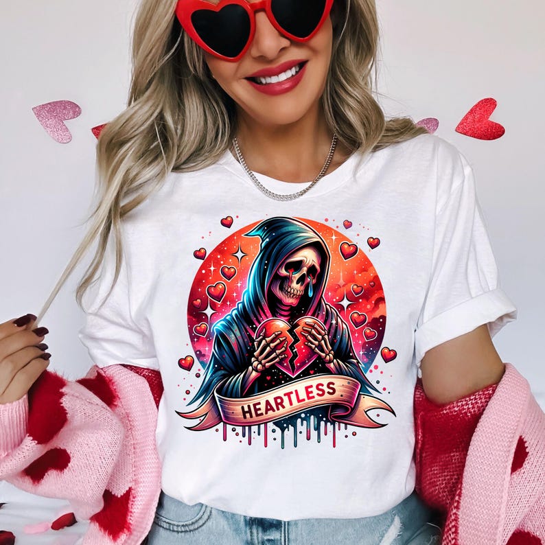 Heartless Reaper PNG, Valentines Day PNG, Reaper Clipart, Shirt Design ...