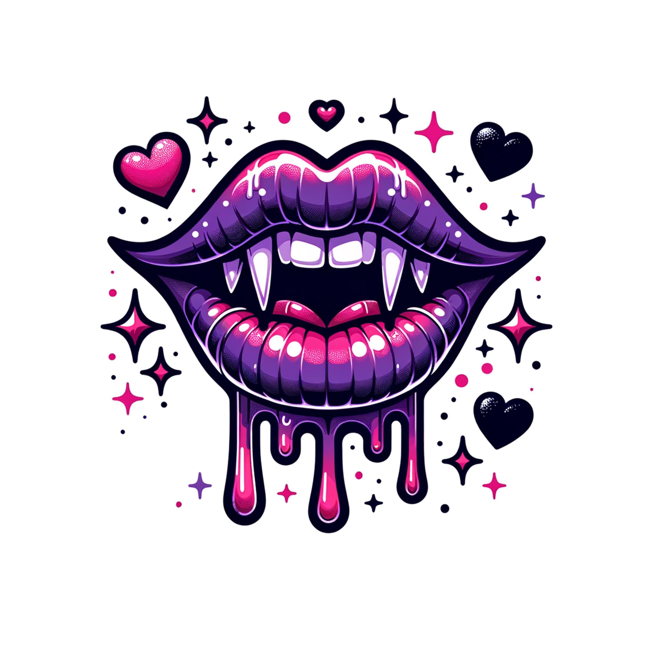Purple Vampire Lips PNG, Vampire PNG, Vampire Lips Png, Vday Png, Valentines Png, Spooky Png ...