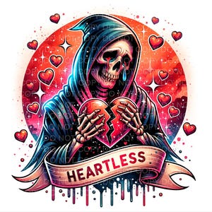 Heartless Reaper PNG, Valentines Day PNG, Reaper Clipart, Shirt Design ...