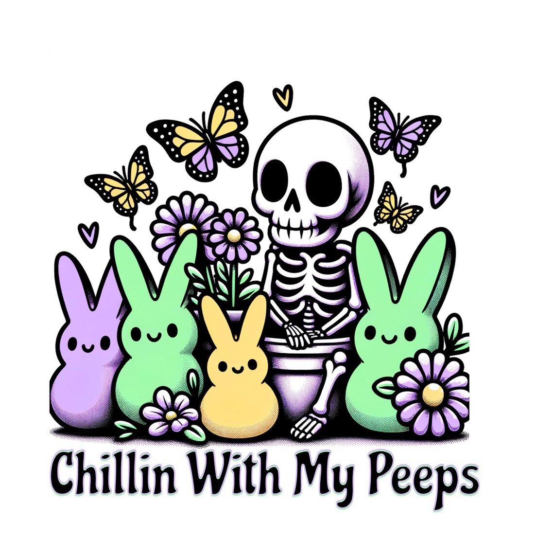 Chillin With My Peeps PNG, Spooky Peep Clipart, Spooky Easter ...