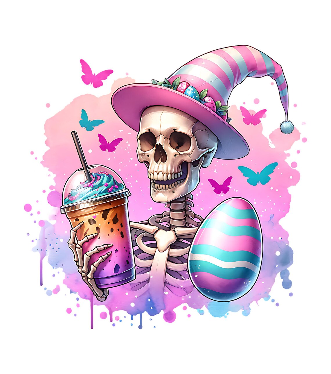 Pastel Easter Skeleton PNG, Easter Bunny Clipart, Spooky Easter ...