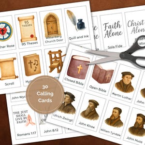 Reformation Day Bingo Printable Christian Game for Kids Homeschool ...
