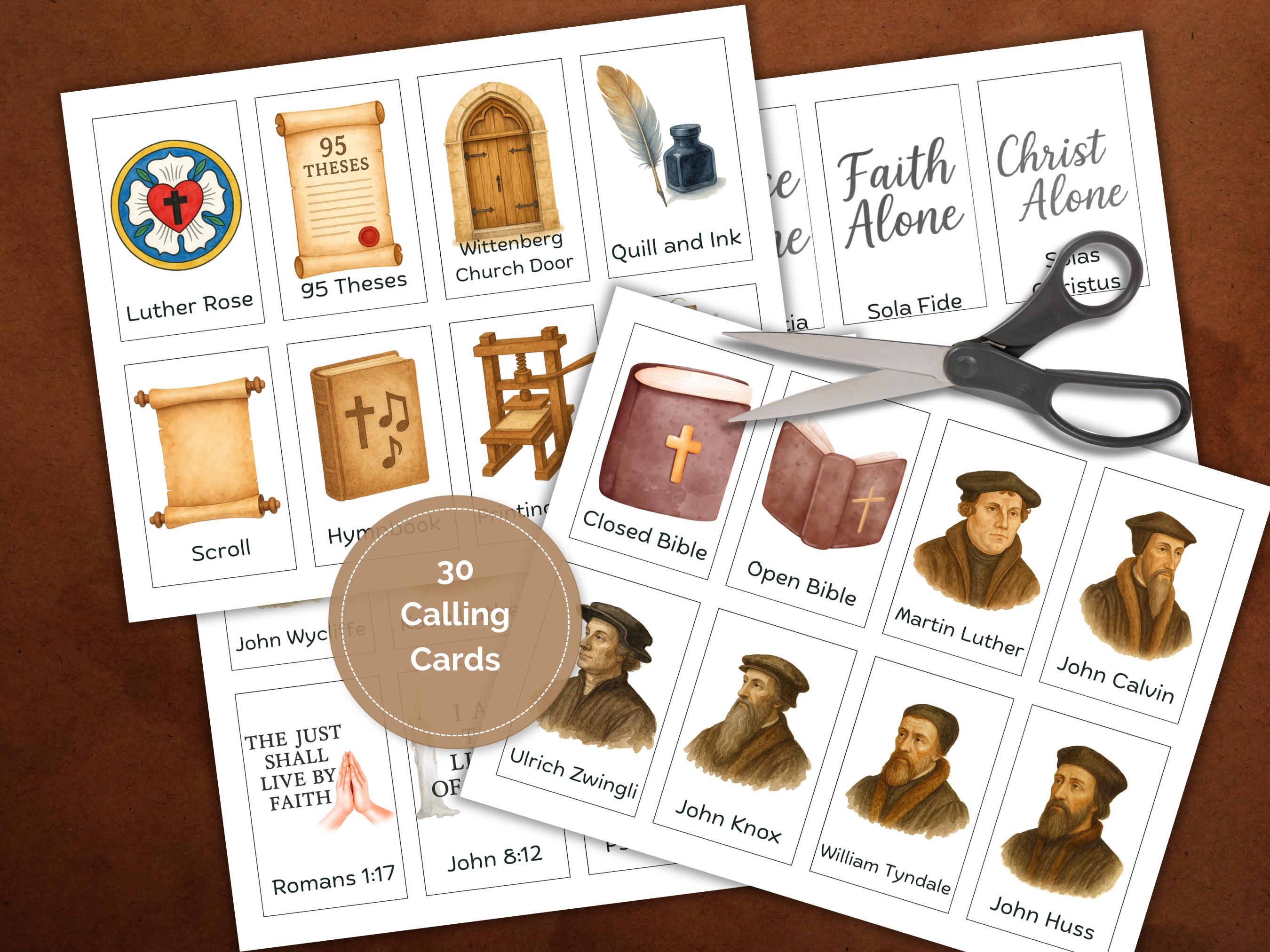 Reformation Day Bingo Printable Christian Game for Kids Homeschool ...