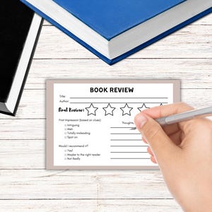 Book Review Cards for Reading Review Book Club for Adults or Teens ...