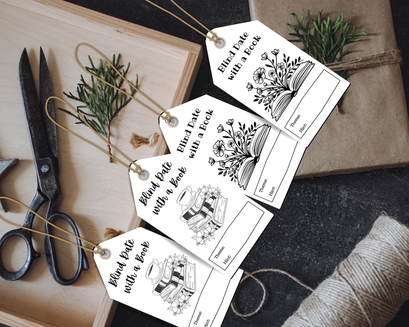 Blind Date With a Book Tag for a Book Party for Adults Teens Digital ...