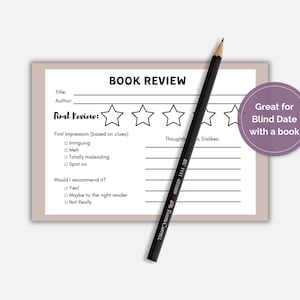 Book Review Cards for Reading Review Book Club for Adults or Teens ...