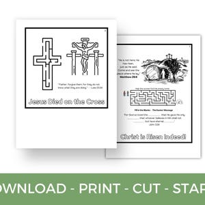 Holy Week Easter Story Flip Book for Kids Activity Pages Sunday School ...