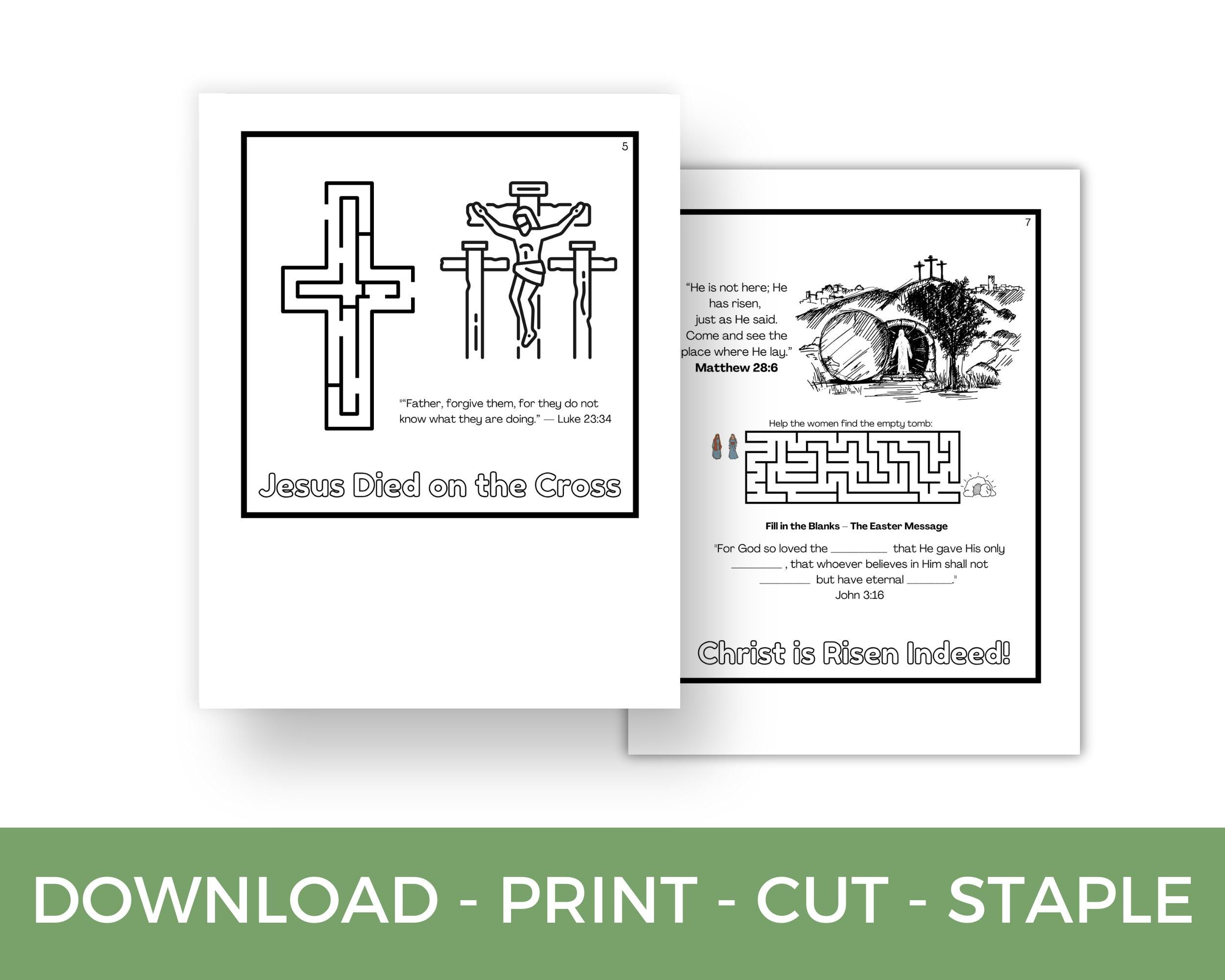 Holy Week Easter Story Flip Book for Kids Activity Pages Sunday School ...