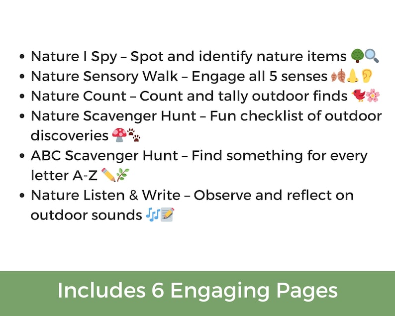 Nature Scavenger Hunt Nature Walk I Spy Outdoor Sensory Walk Activities ...